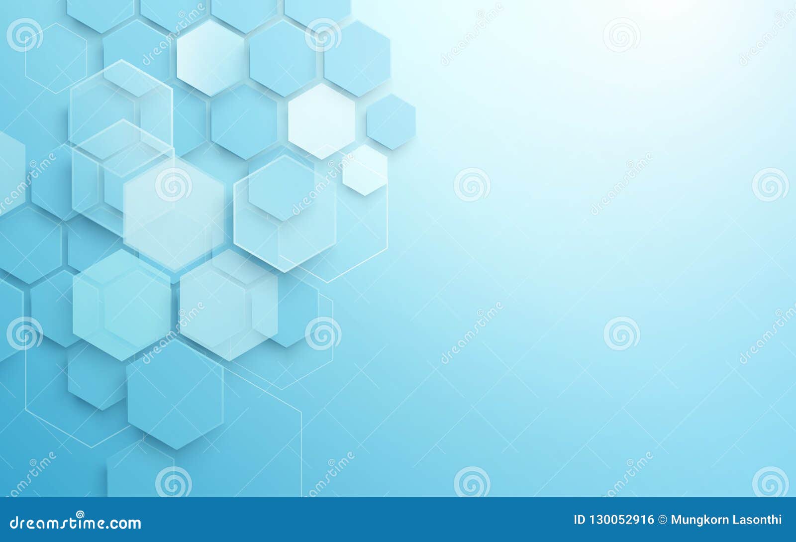 Abstract Blue Geometric Hexagon Shape with Science and Technology ...