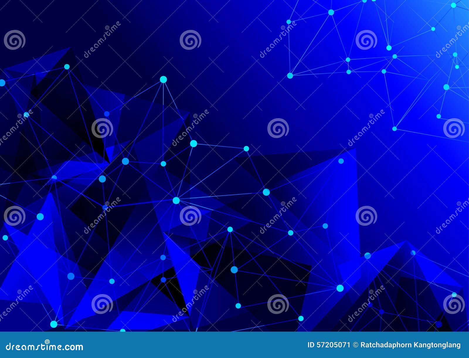 Abstract Blue Geometric Lattice the Scope of Molecules Stock ...