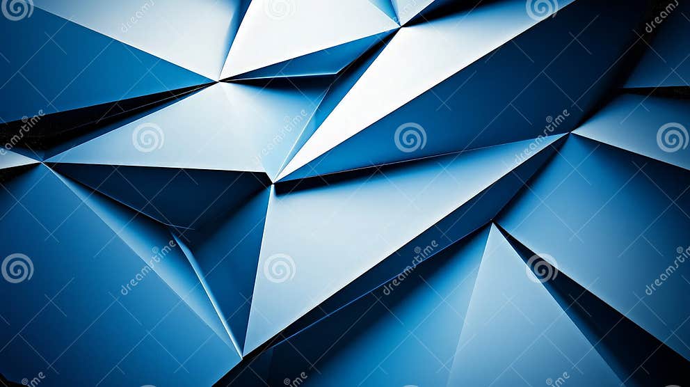 Abstract Blue Geometric Pattern with Sharp Edges and Triangular Shapes ...