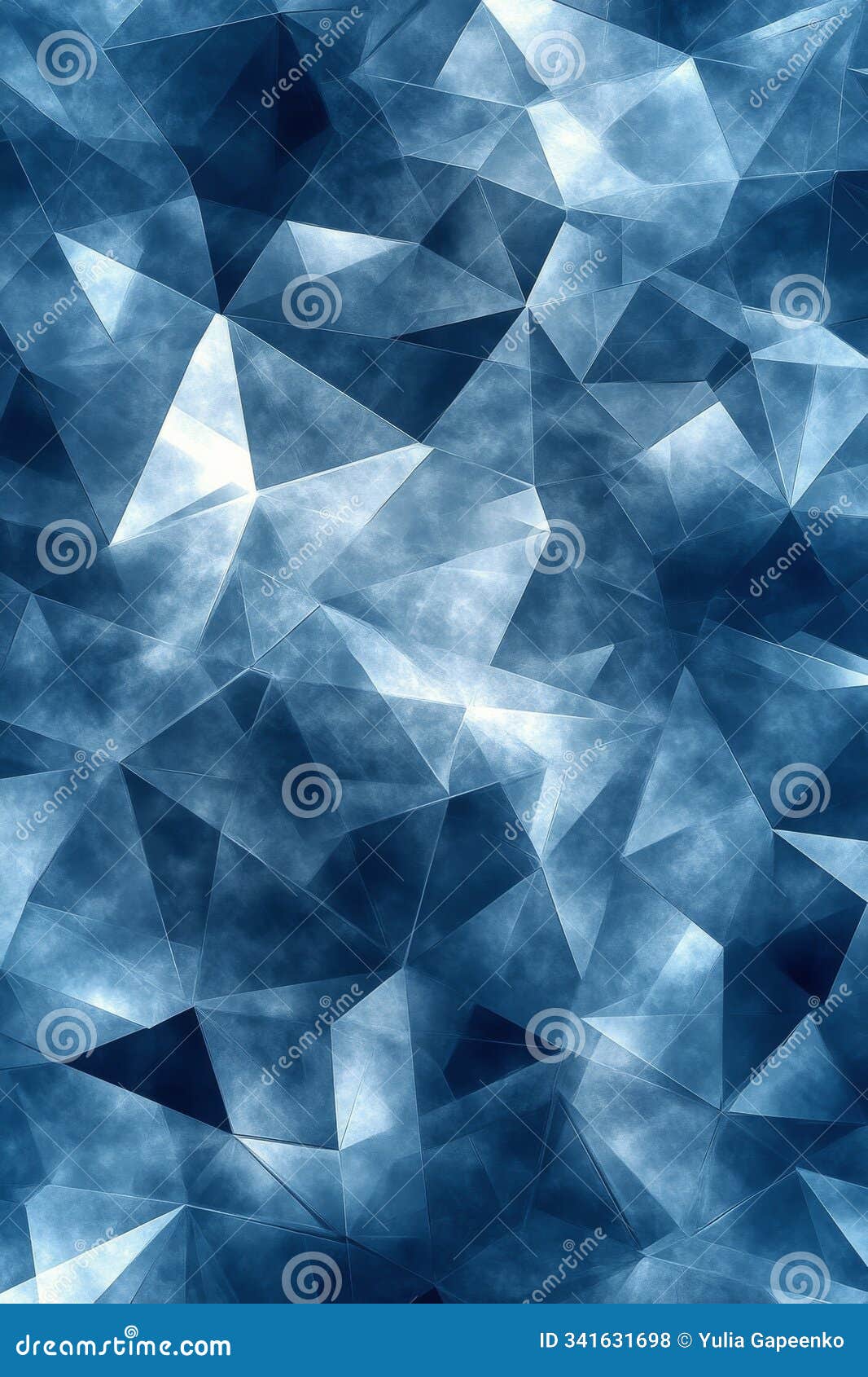 Abstract Blue Geometric Pattern Showcasing Varied Triangular Shapes and ...