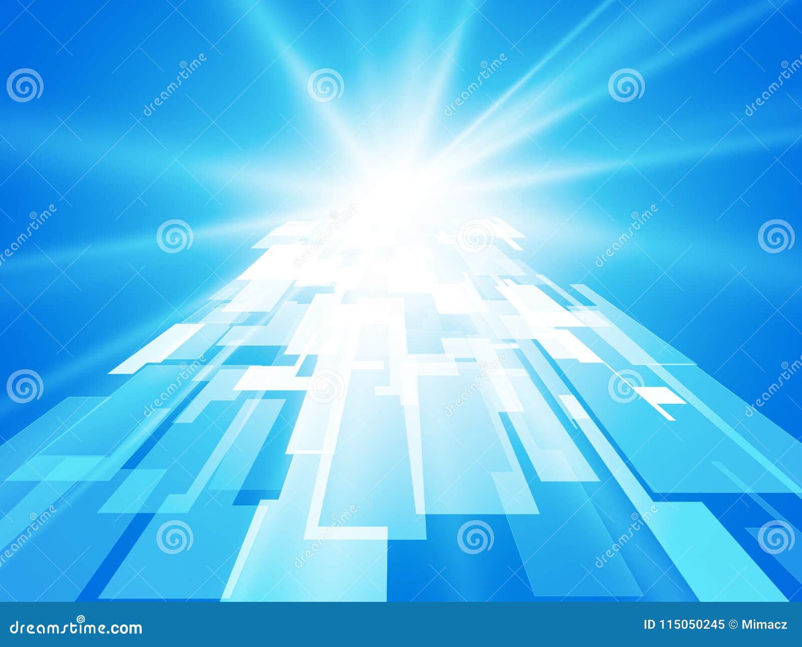 Abstract Blue Geometric Perspective Background Stock Vector ...