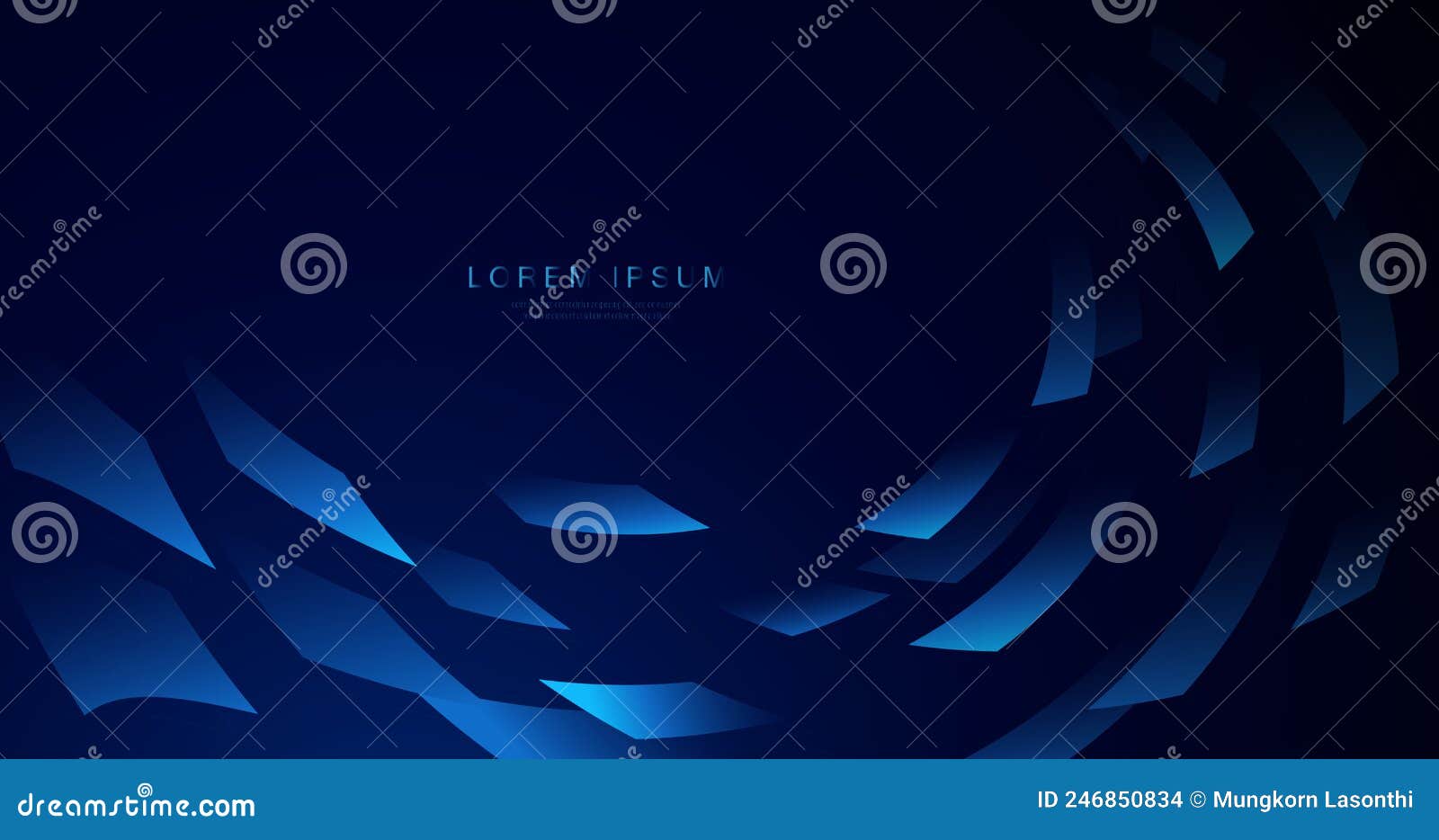 Abstract Blue Geometric Rectangle Shape Background. Futuristic ...
