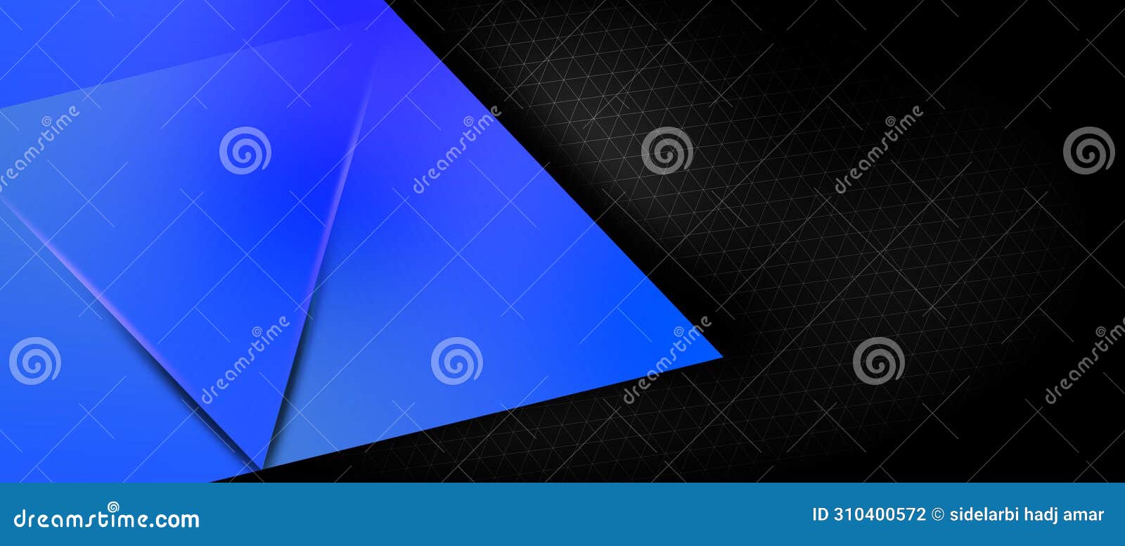 Abstract Blue Geometric Shape on Black Background Stock Illustration ...