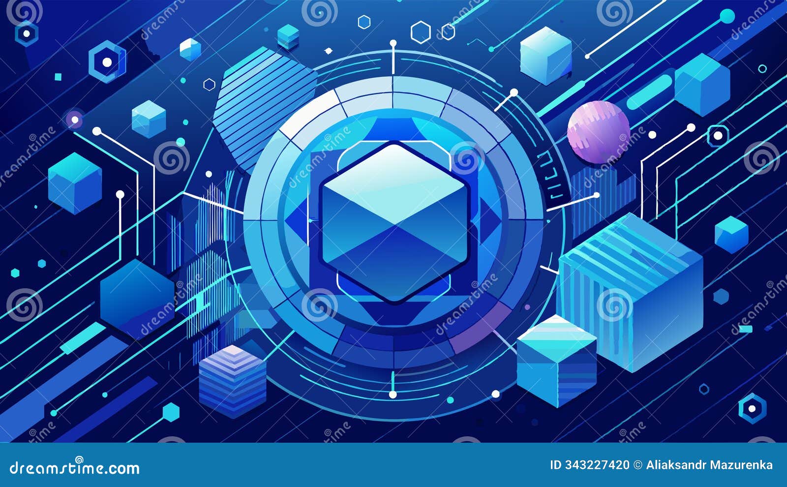 Abstract Blue Geometric Shape Technology Digital Hi Tech Concept ...