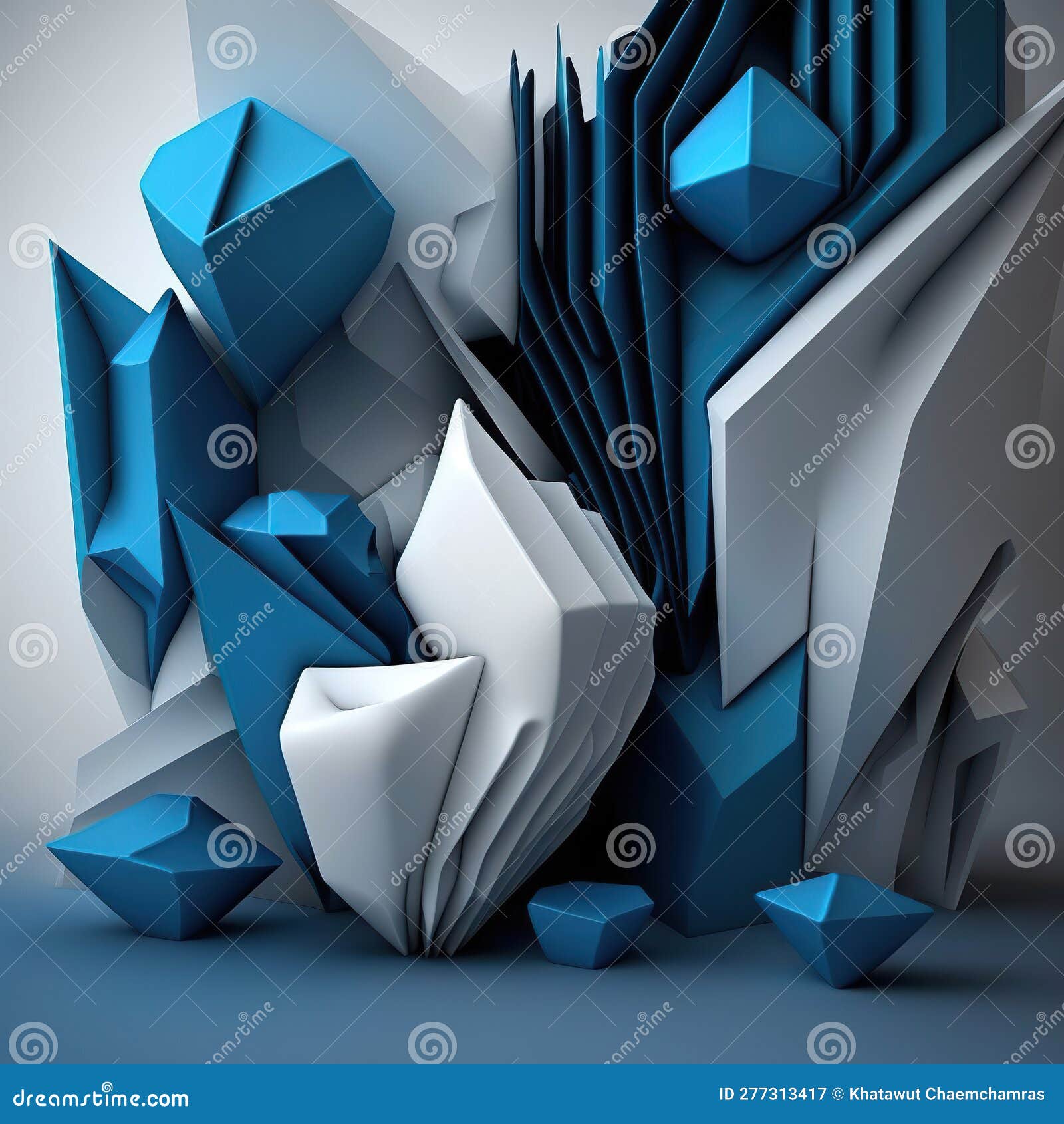 Abstract Blue Geometric Shapes Background Stock Illustration ...