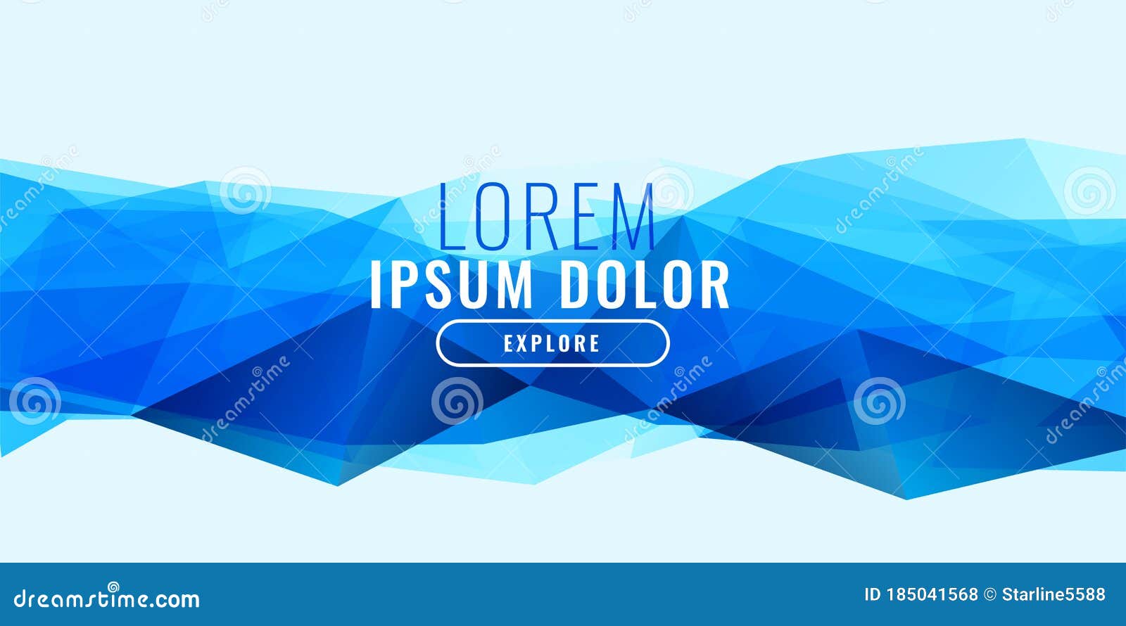 Abstract Blue Geometric Shapes Banner Stock Vector - Illustration of ...