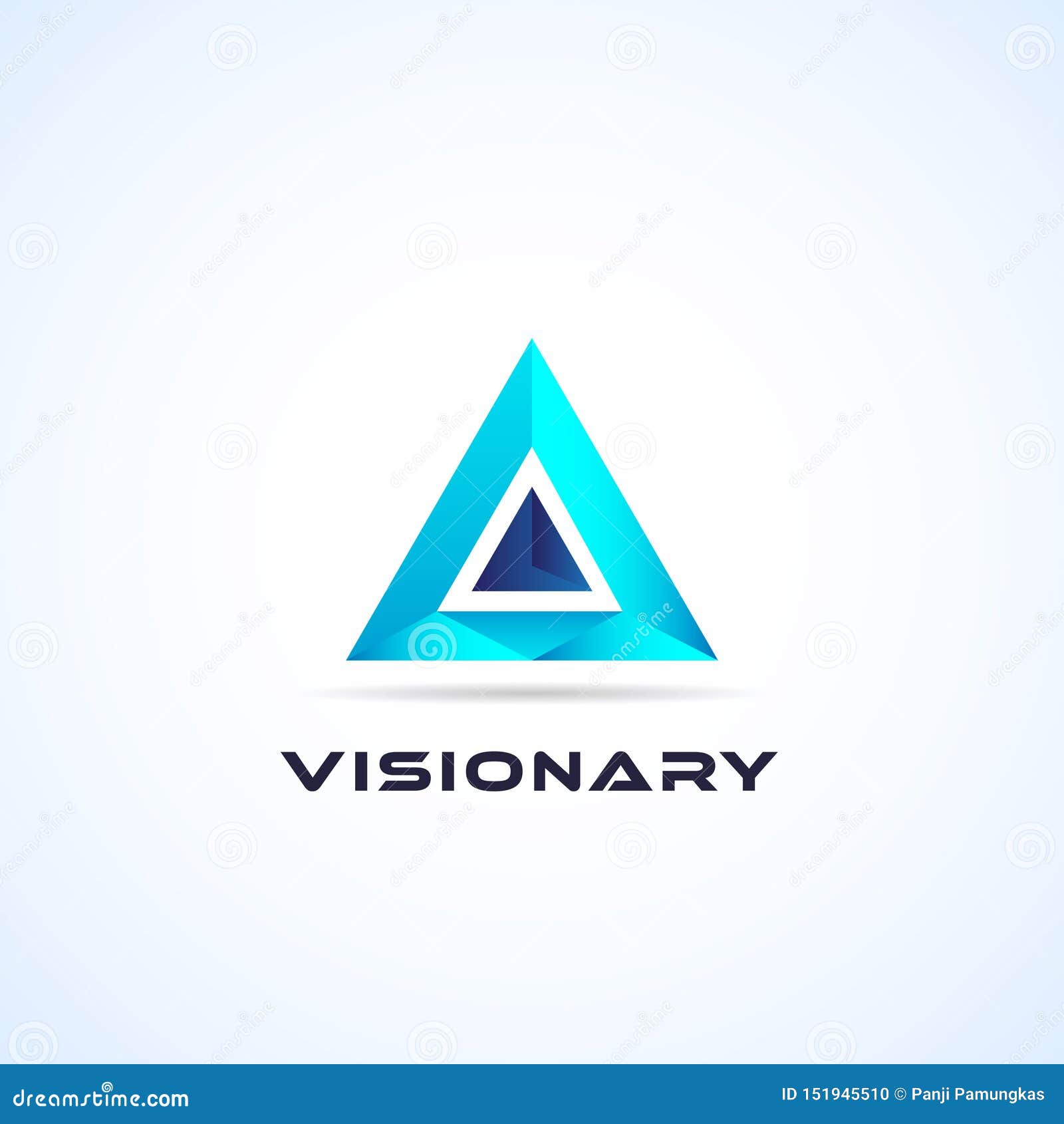Abstract Blue Geometric Triangle Logo Sign Symbol Icon Stock ...