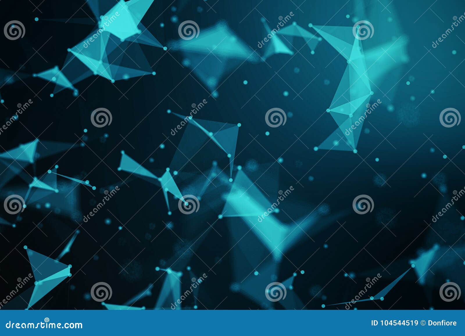 Abstract Blue Geometrical Plexus on Black Background with Lines Stock ...