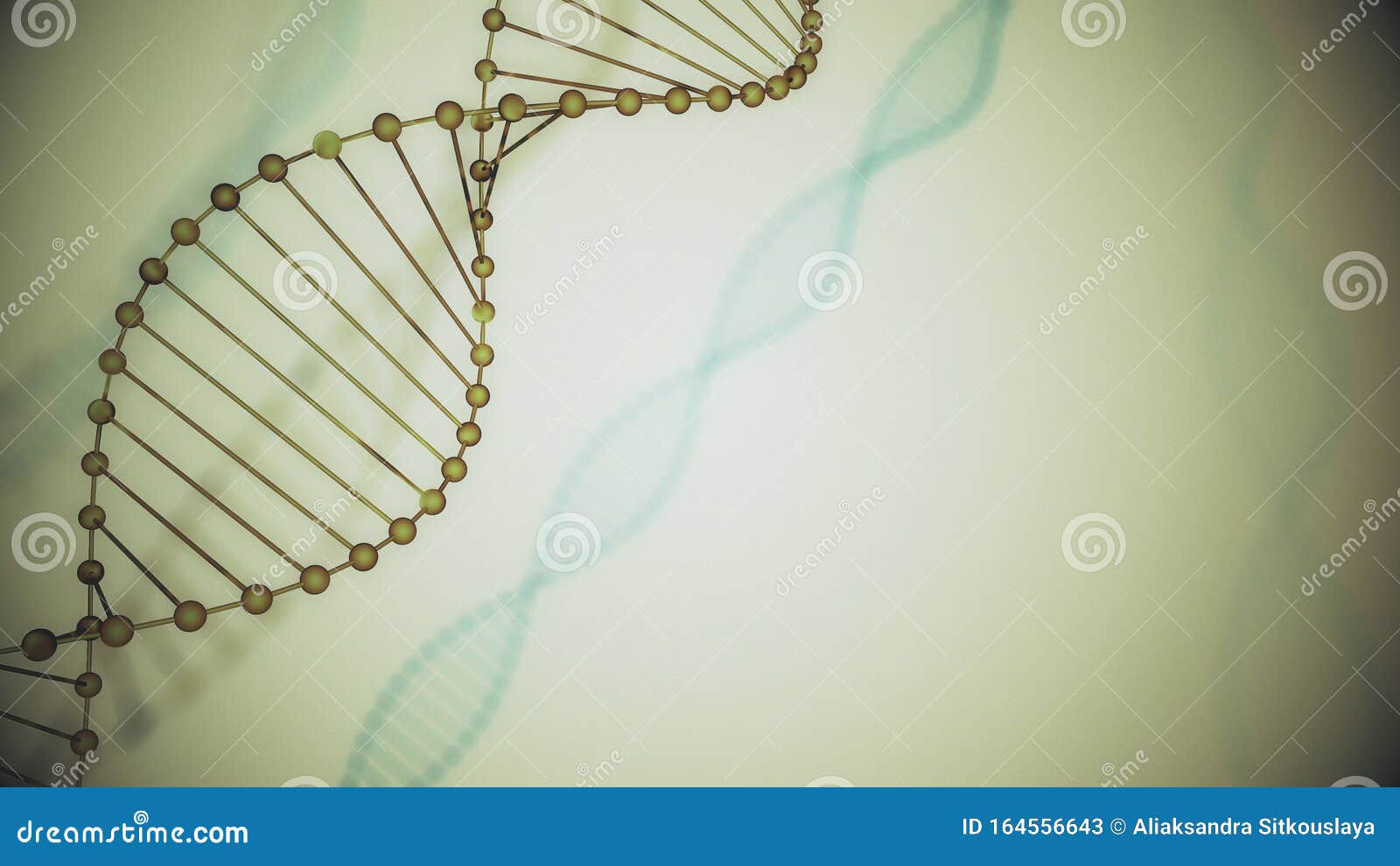 Abstract Blue Glittering DNA Double Helix with Depth of Field ...