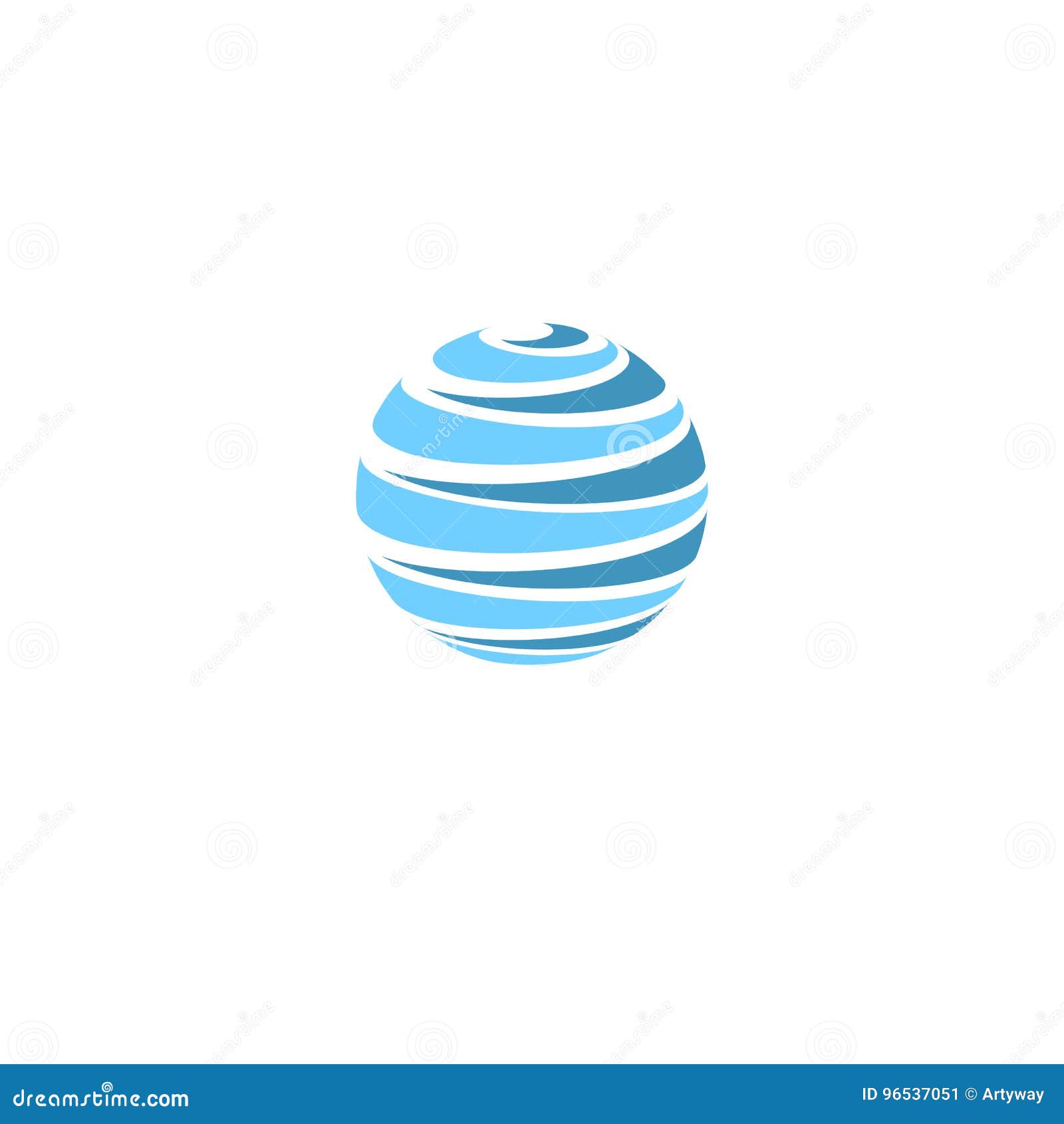 Abstract Blue Global Planet Stripped Vector Logos Template. Rotating ...