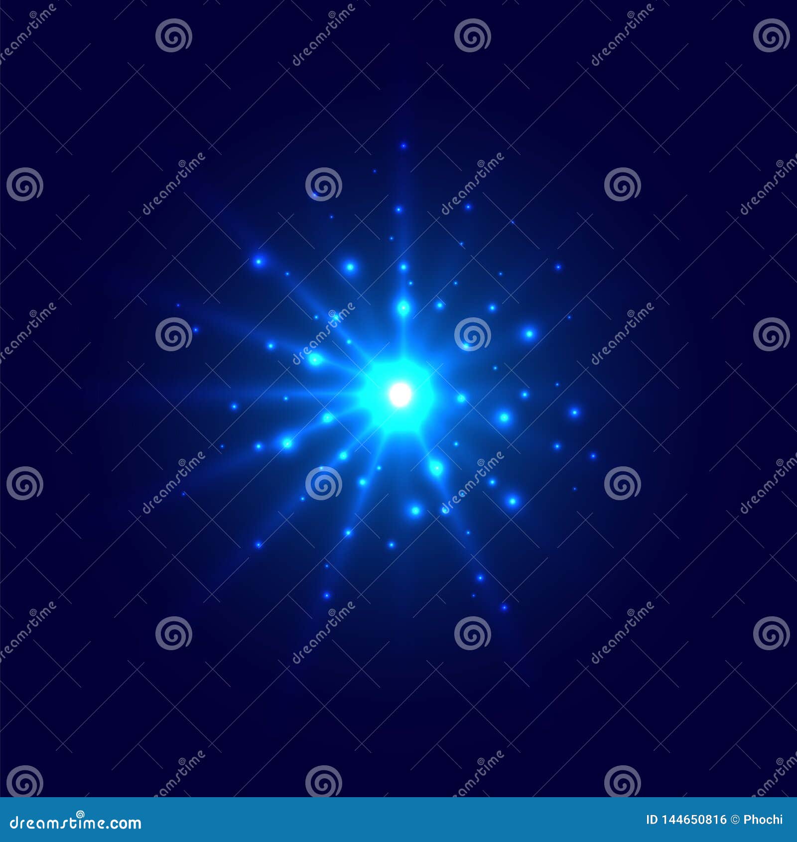 Abstract Blue Glow Light Burst Explosion with Magic Bright Sparkle ...