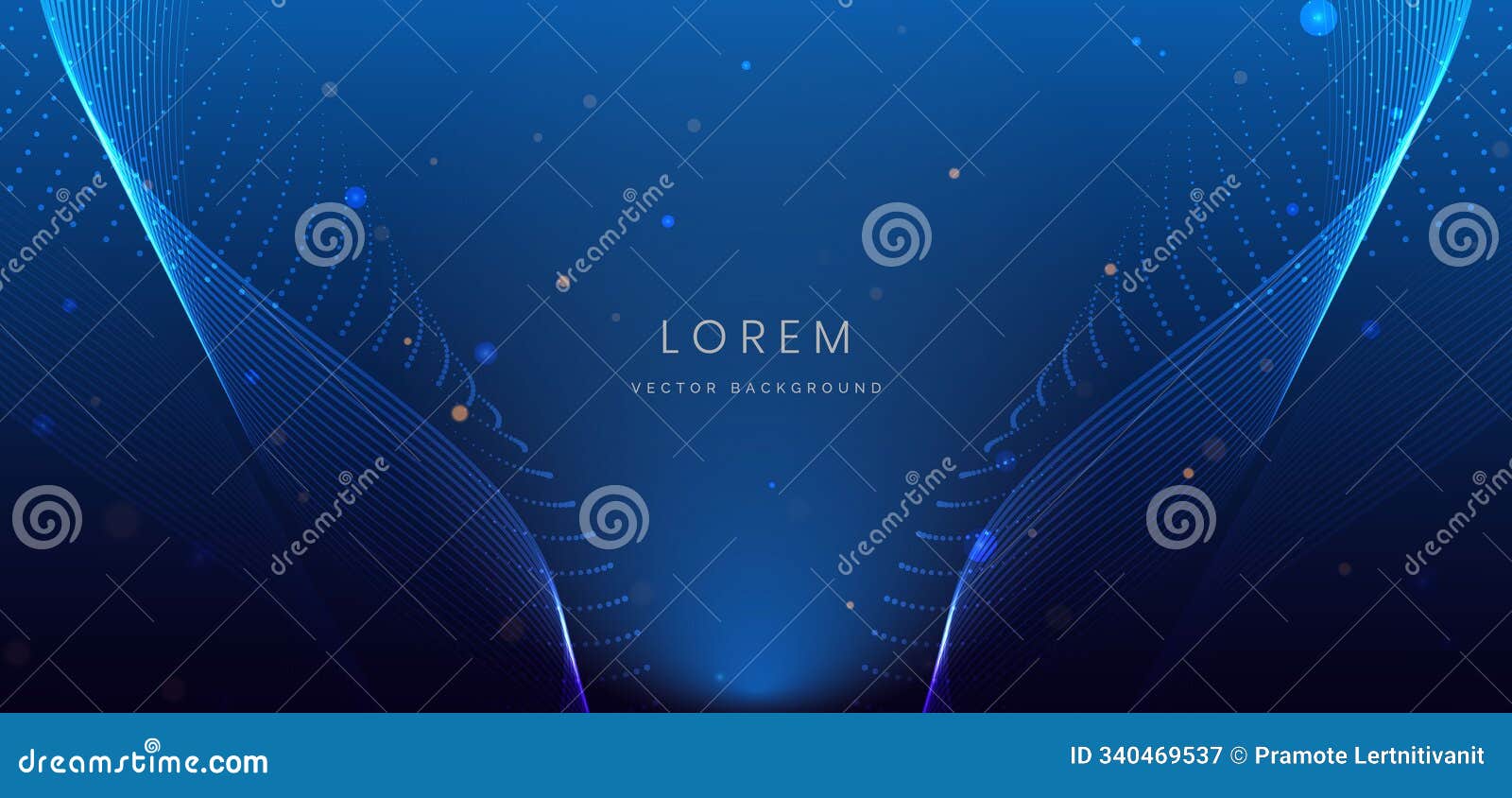 Abstract Blue Glowing Curved Lines Overlapping Background and Sparkle ...