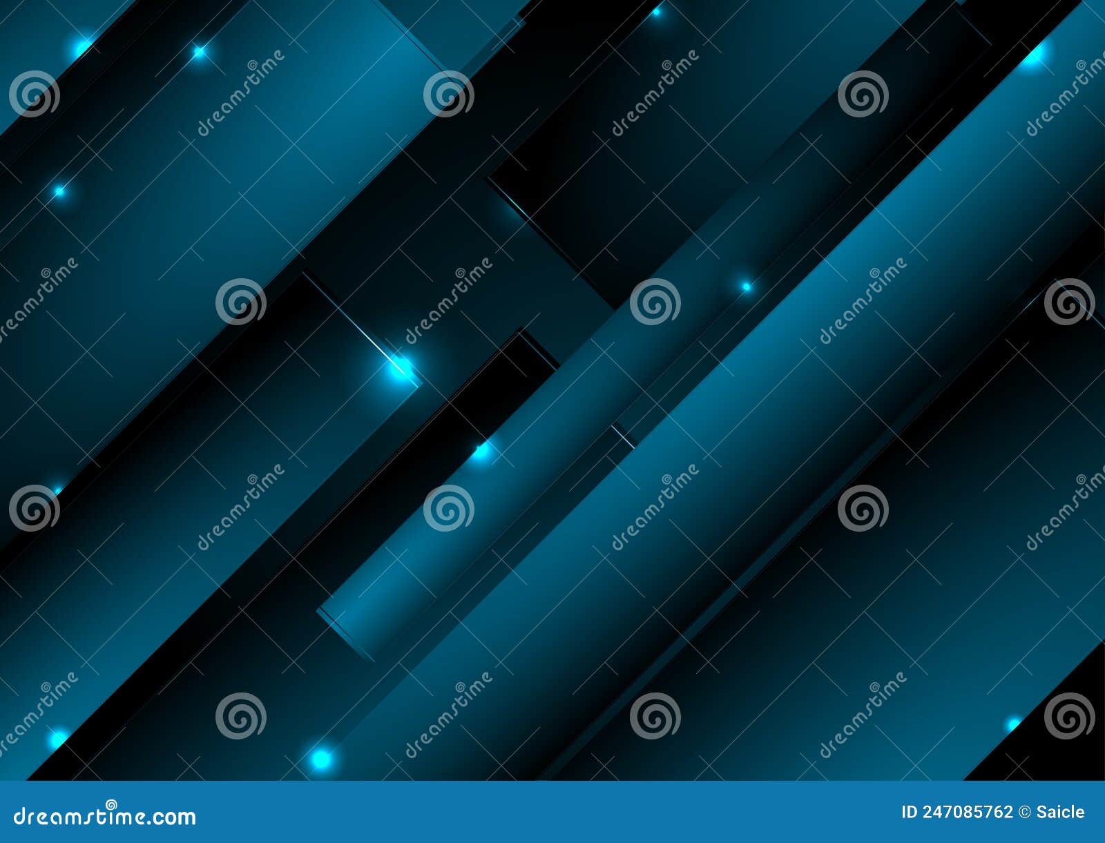 Abstract Blue Glowing Shiny Stripes Minimal Background Stock Vector ...