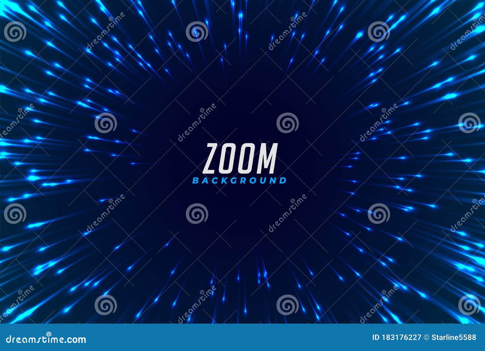Abstract Blue Glowing Zoom Effect Background Stock Vector ...