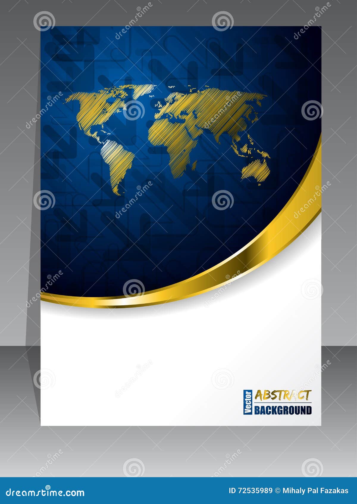 Abstract Blue Gold Brochure Stock Illustration - Illustration of ...