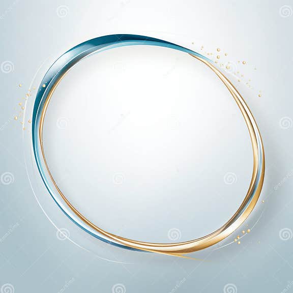 An Abstract Blue and Gold Circle on a White Background Stock ...