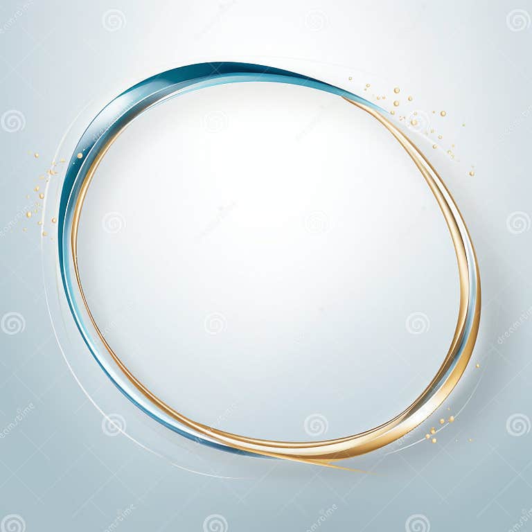 An Abstract Blue and Gold Circle on a White Background Stock ...