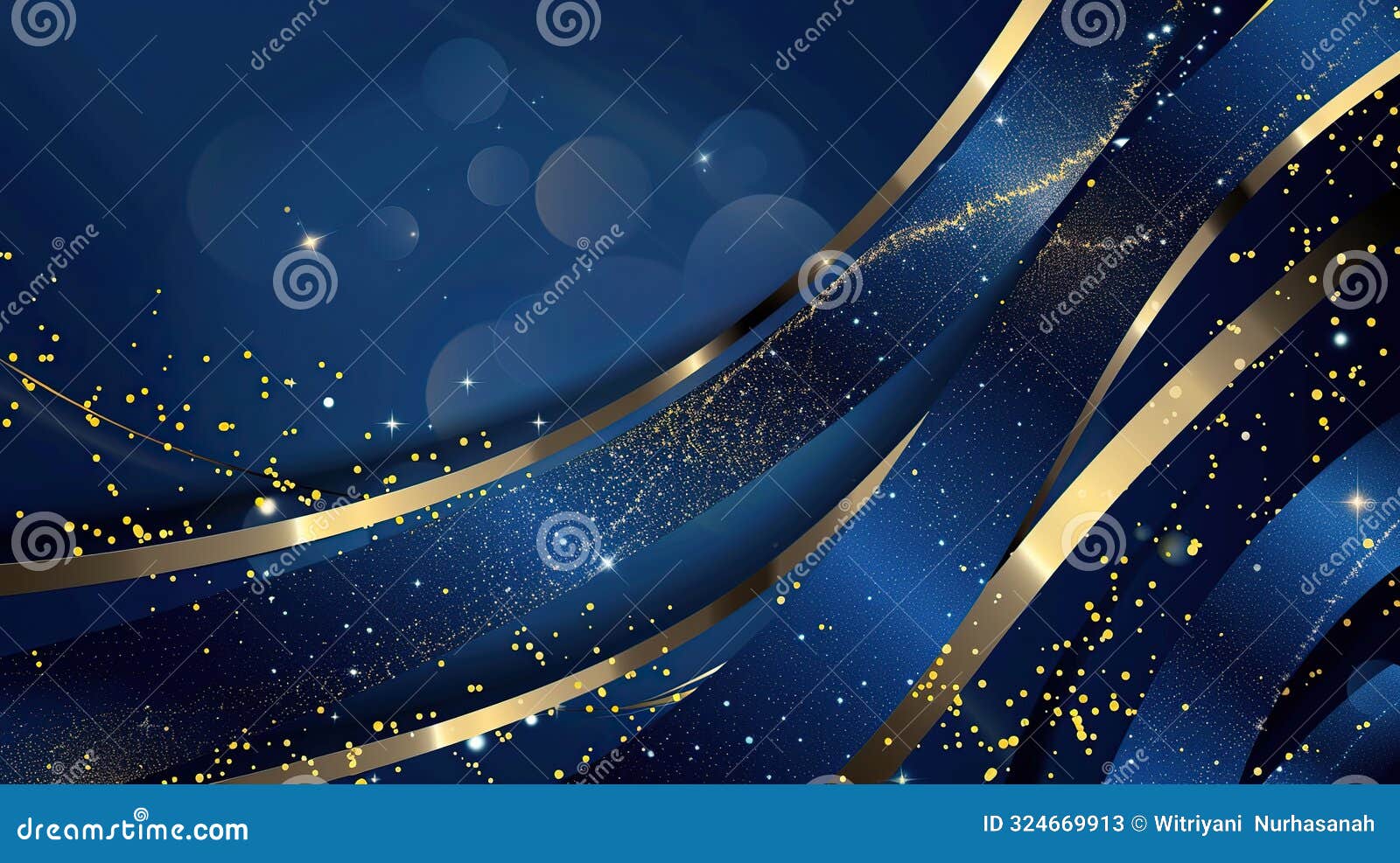 Abstract Blue and Gold Design Stock Illustration - Illustration of ...