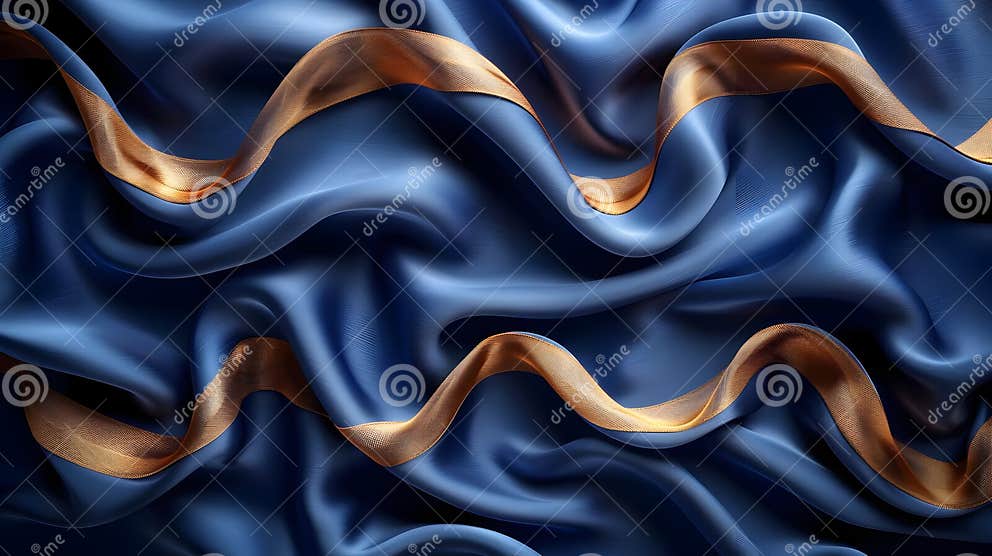 Abstract Blue and Gold Fabric Background Stock Illustration ...