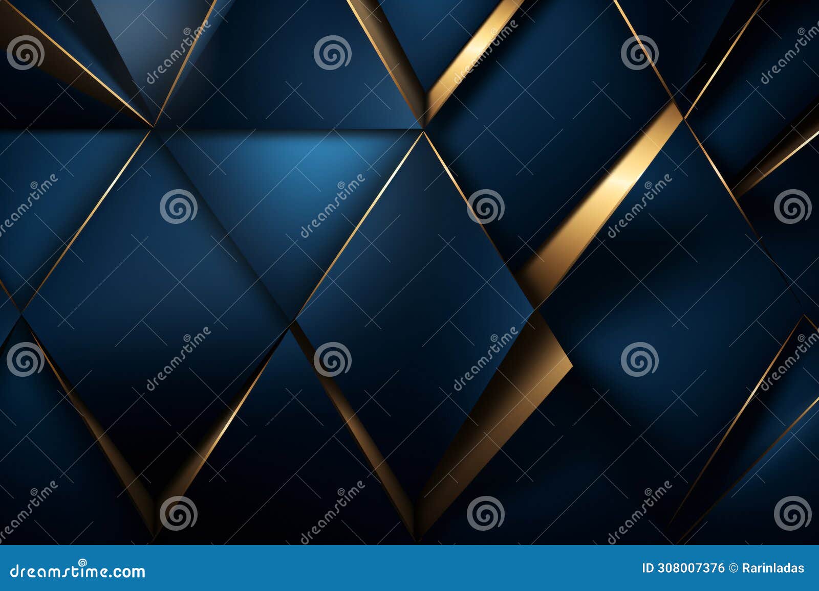 Abstract Blue and Gold Geometric Shapes on a Black Background Stock ...