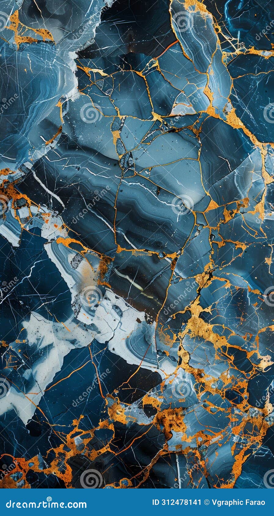 Abstract Blue and Gold Marble Texture Stock Image - Image of marble ...