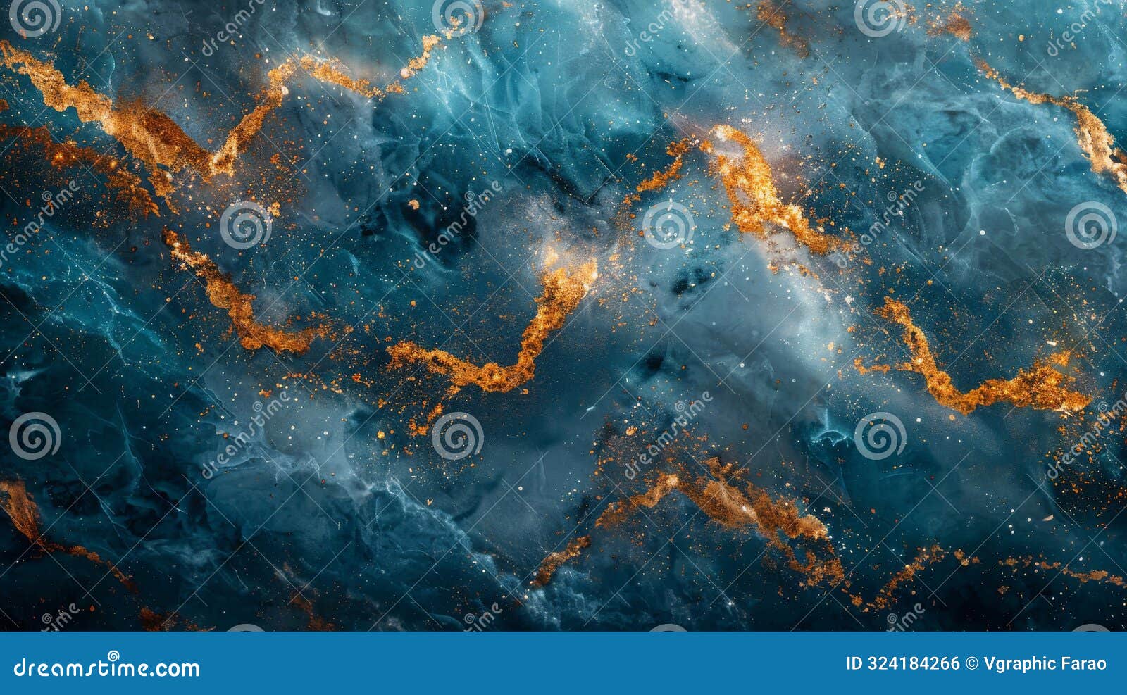 Abstract Blue and Gold Marble Texture, Artistic Background Stock Photo ...