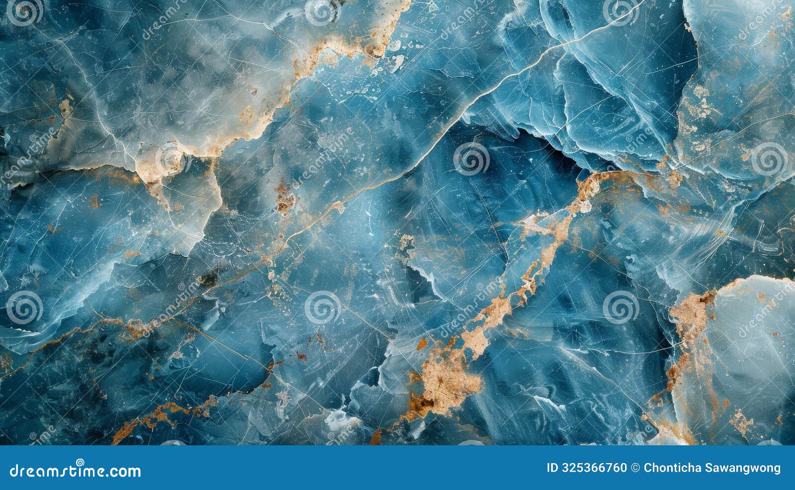 Abstract Blue and Gold Marble Texture Background. Swirling Patterns and ...