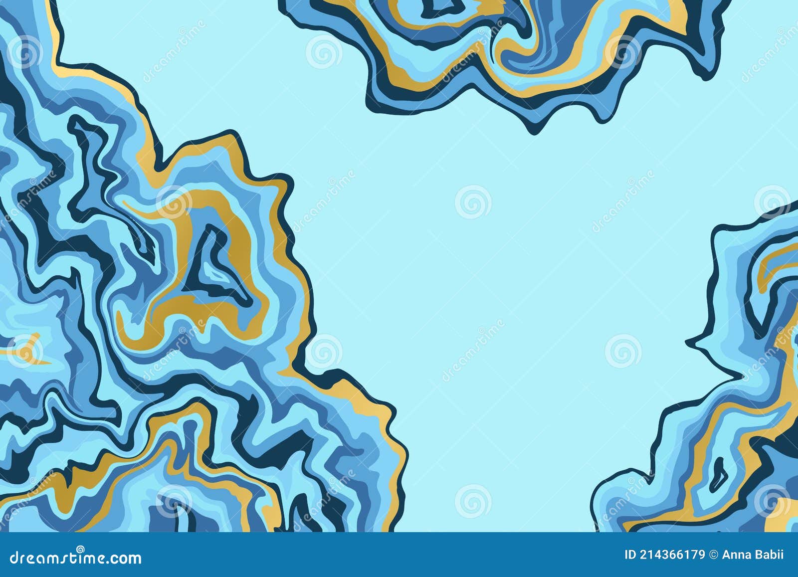 Abstract Blue and Gold Pattern. Agate Slice Ripple Texture Imitation ...