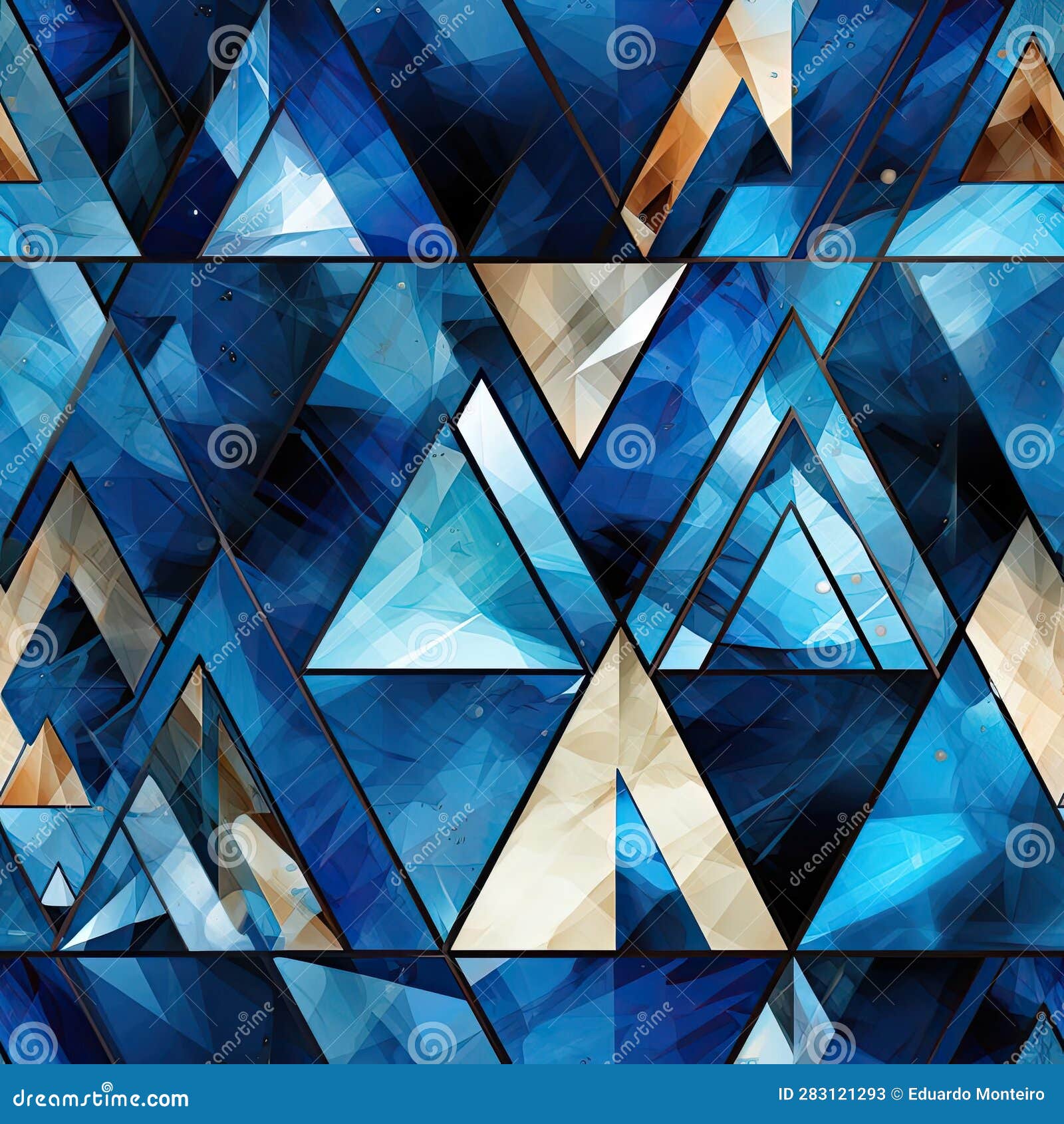Abstract Blue and Gold Triangles Create a Contemporary Graphic Design ...