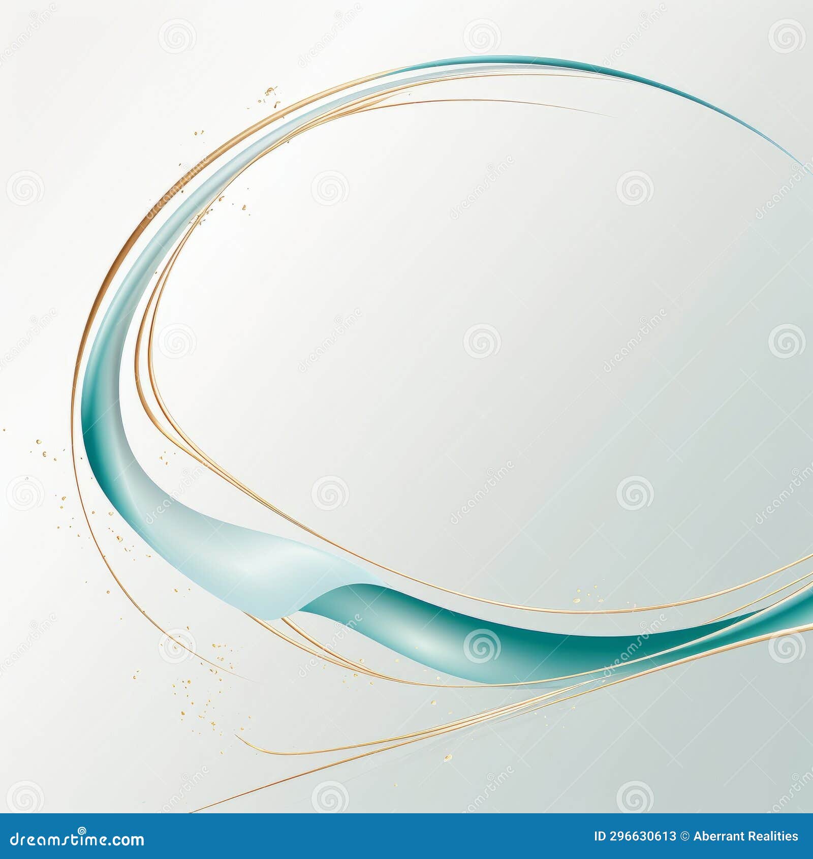 An Abstract Blue and Gold Wave Background with an Oval Shape Stock ...