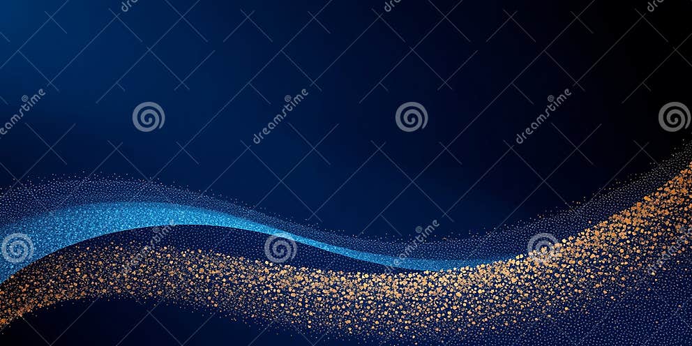 Abstract Blue and Gold Wave Design Stock Illustration - Illustration of ...