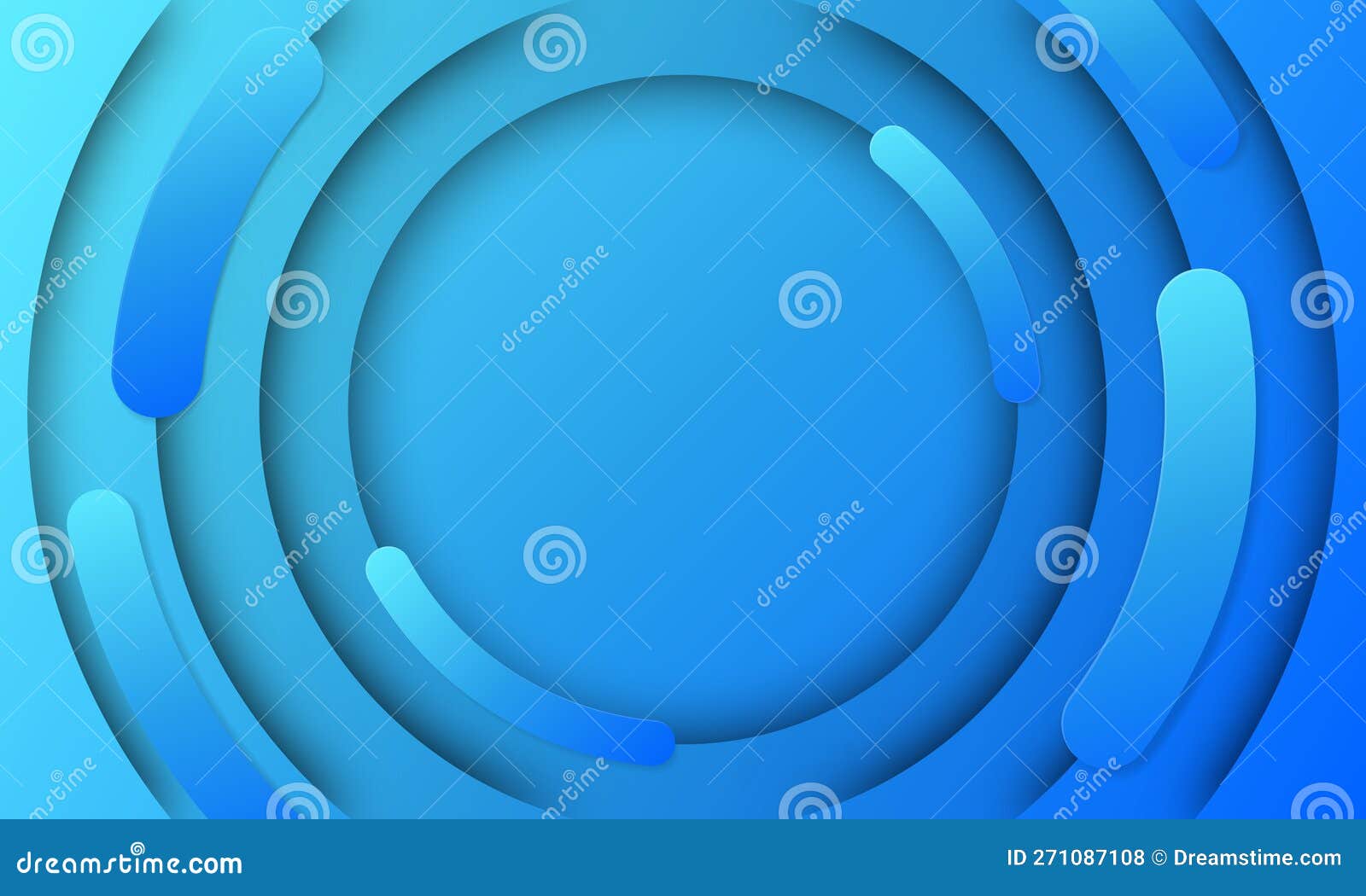 Abstract Blue Gradient Circle Paper Cut Background with Radial ...