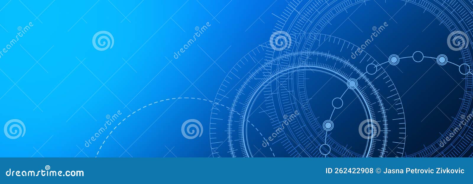 Abstract Blue Gradient Illustration with Overlapping Circles, Dots and ...