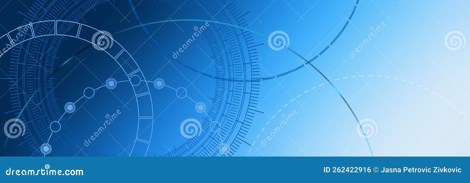 Abstract Blue Gradient Illustration with Overlapping Circles, Dots and ...