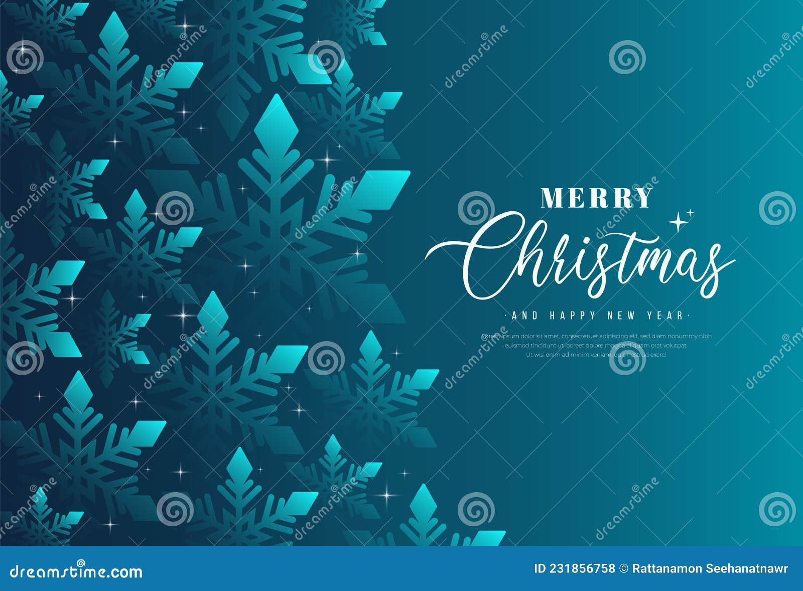 Abstract Blue Gradient Snowflake Pattern Background with Shining ...