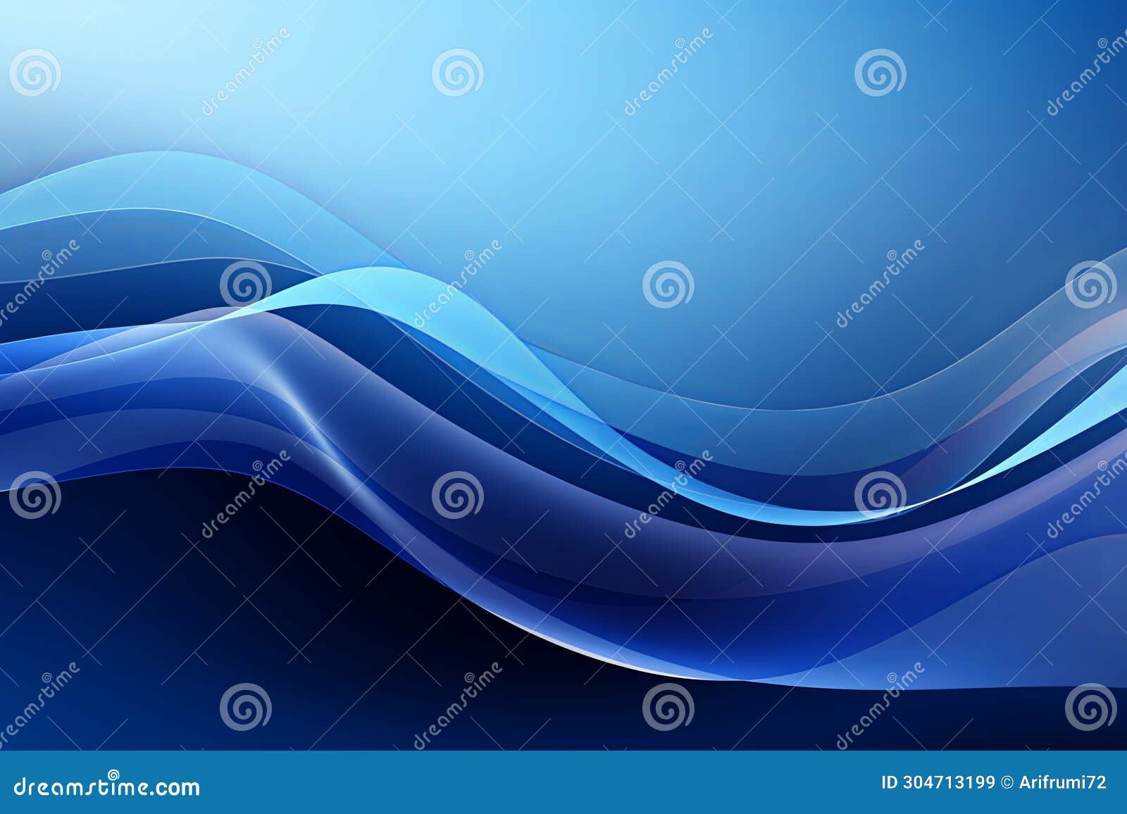 Abstract Blue Gradient Wavy Shapes Background, Vibrant 3d Render ...