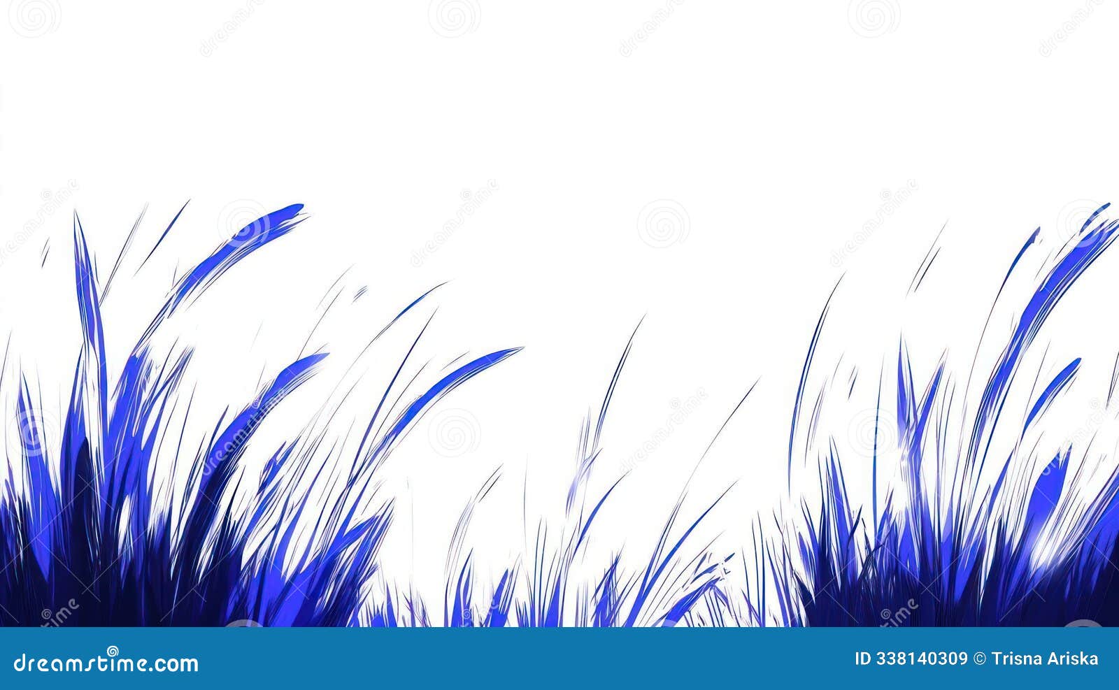 Abstract Blue Grass-like Design on a White Background, Suitable for ...