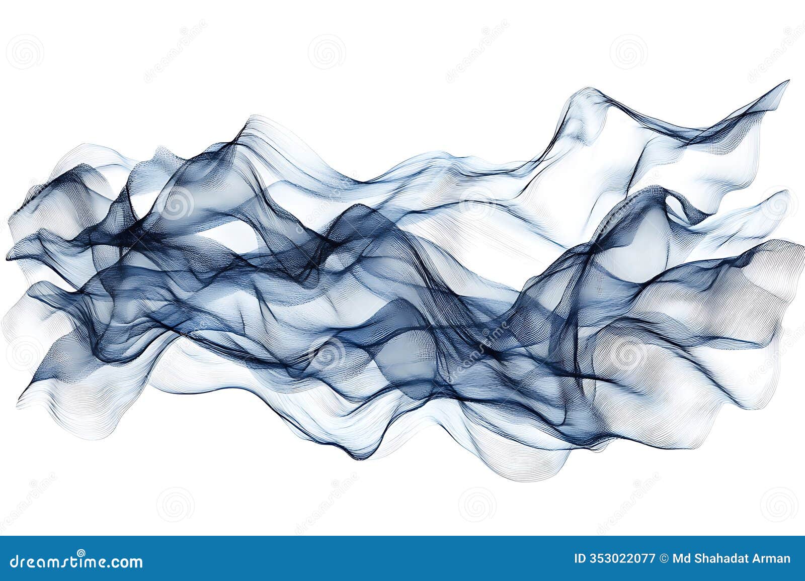 Abstract Blue and Gray Smoke Wave Design Stock Illustration ...