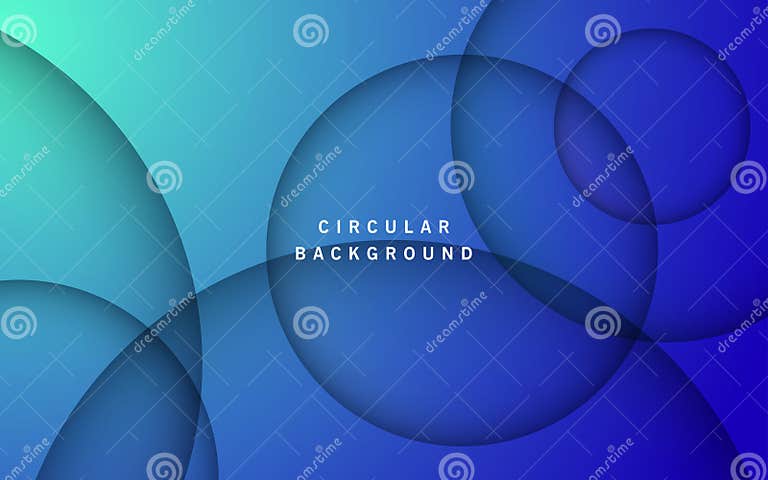 Abstract Blue Green Circle Shadow and Light Papercut Dimension ...