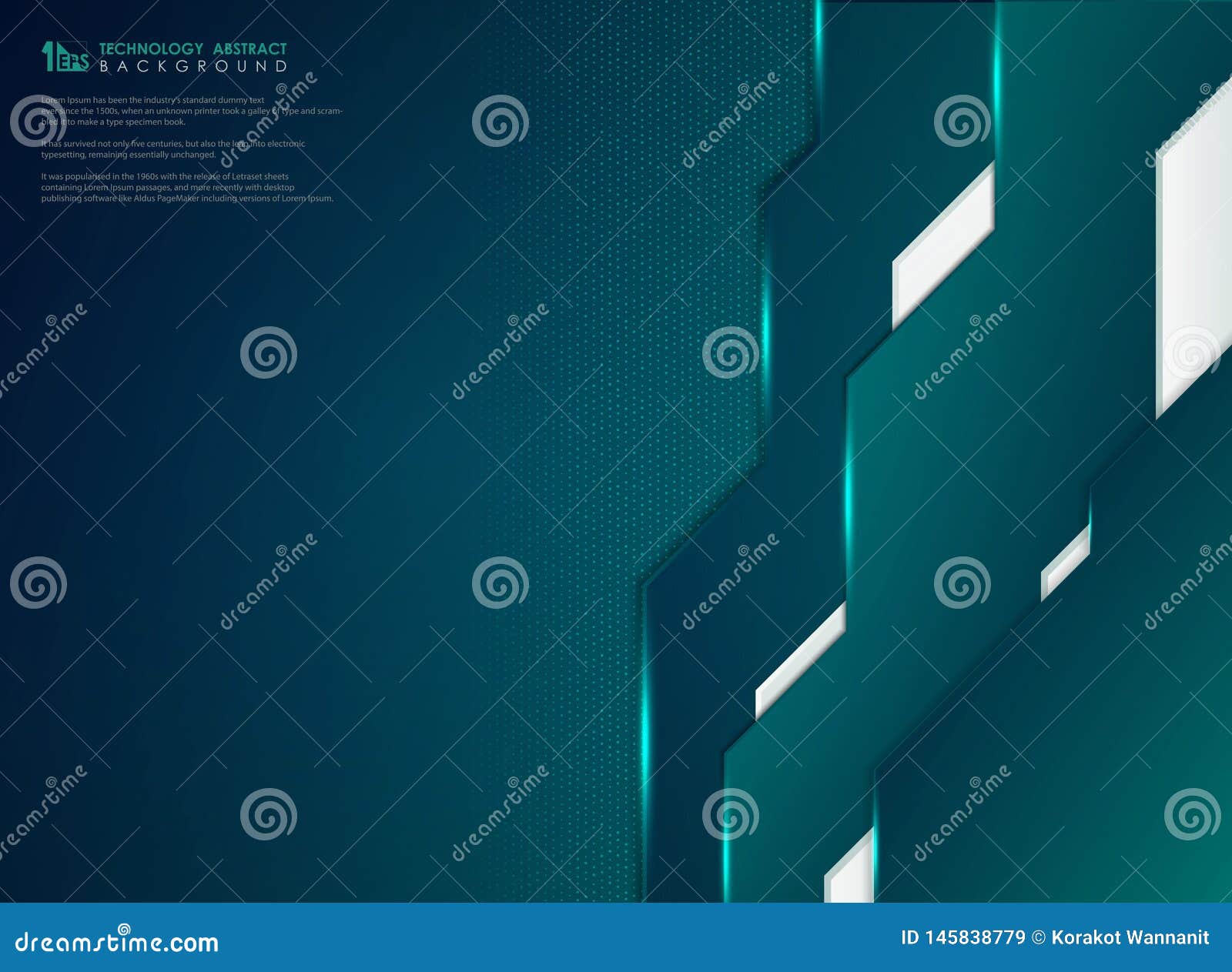 Abstract Blue Green Gradient Technology Template with Dots Pattern ...