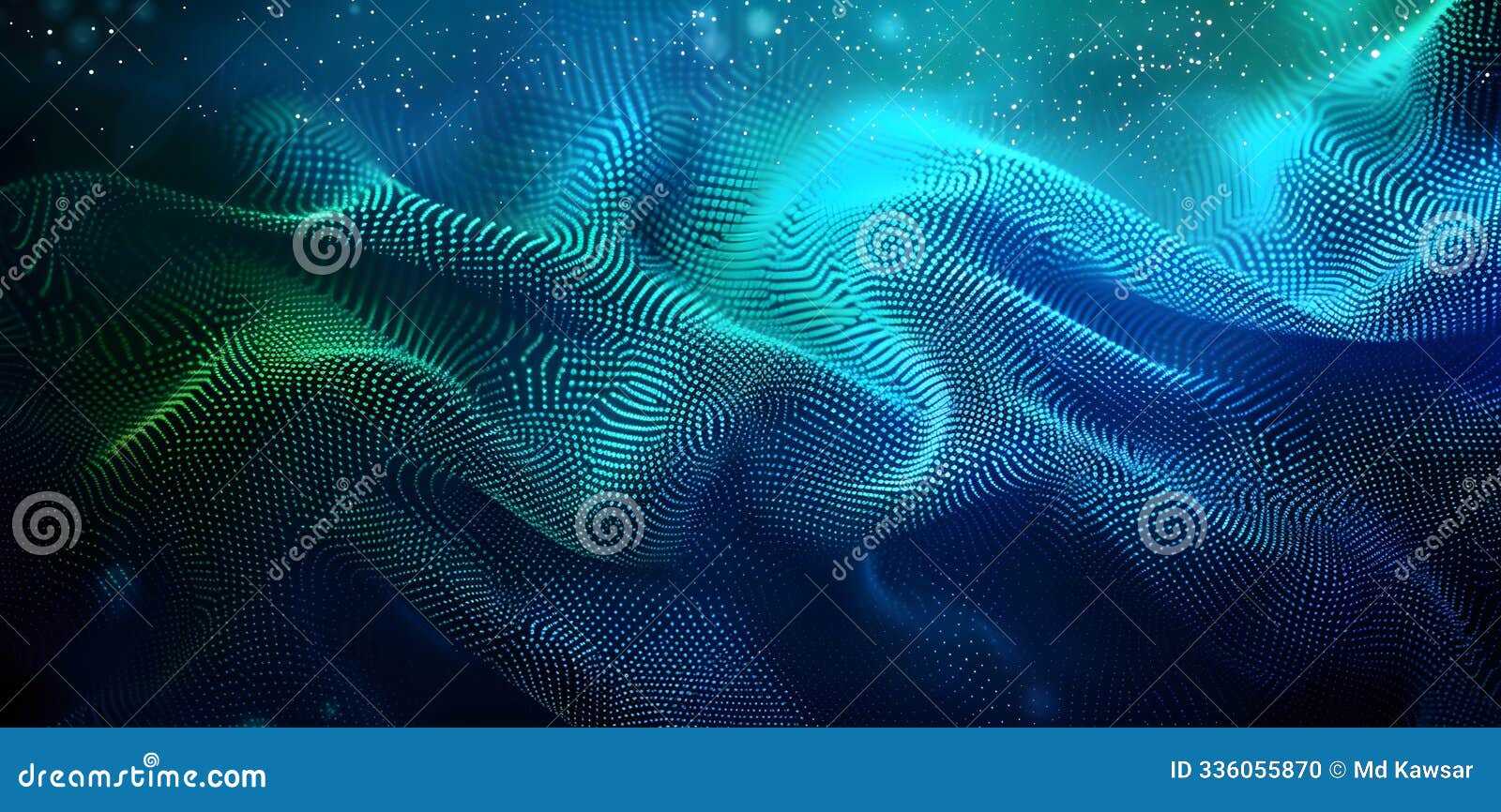 Abstract Blue & Green Gradient Wavy Texture Stock Illustration ...