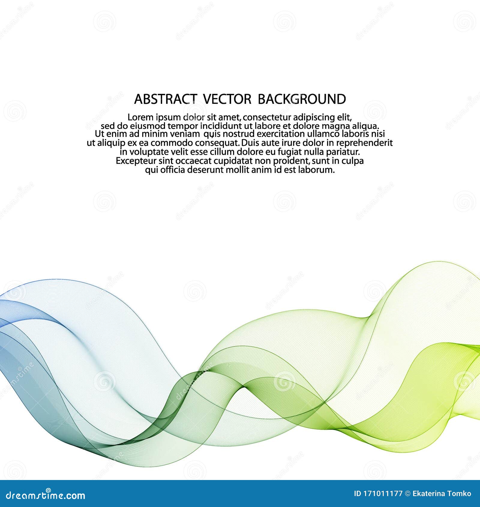 Abstract Blue and Green Lines. Colorful Wave. Eps 10 Stock Illustration ...