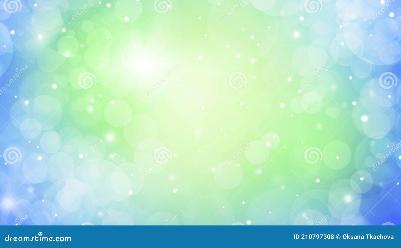 Abstract Blue and Green Spring Bokeh Background with Circles and ...