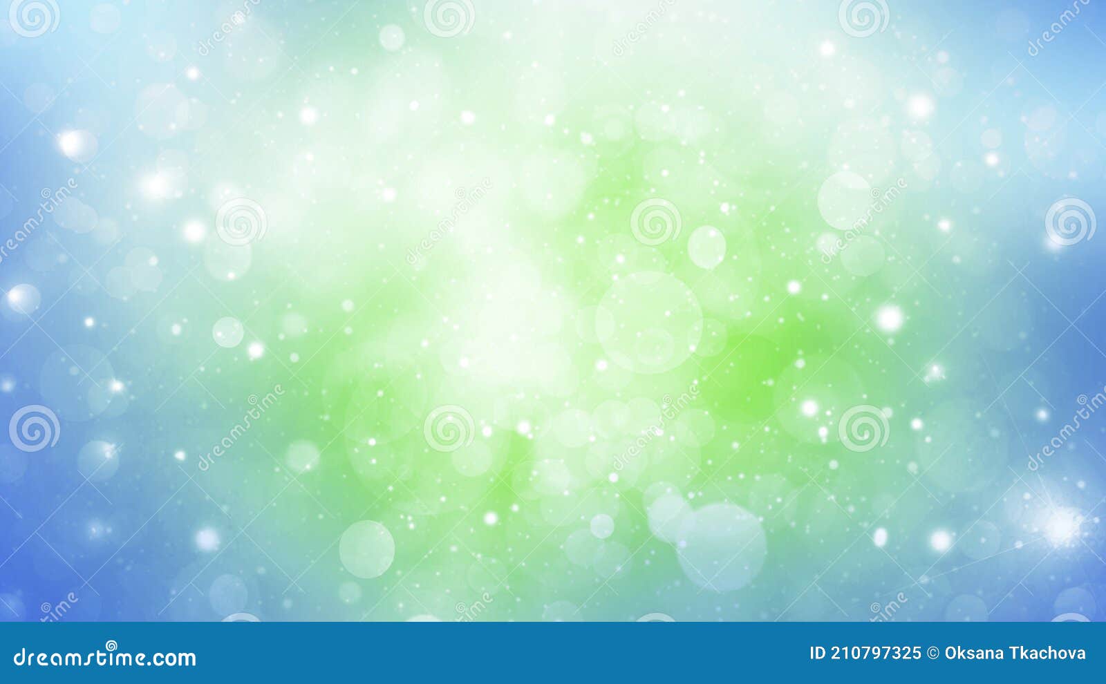 Abstract Blue and Green Spring Bokeh Background with Circles and ...