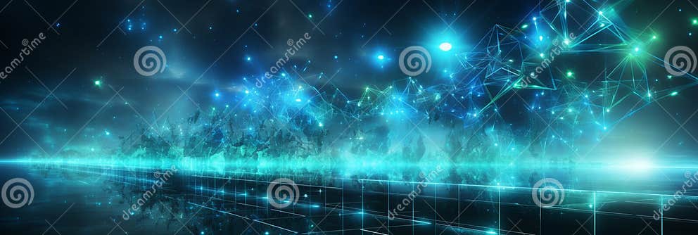 Abstract Blue Green Technology Background Stock Illustration ...