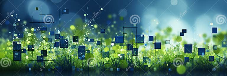 Abstract Blue Green Technology Background Stock Illustration ...