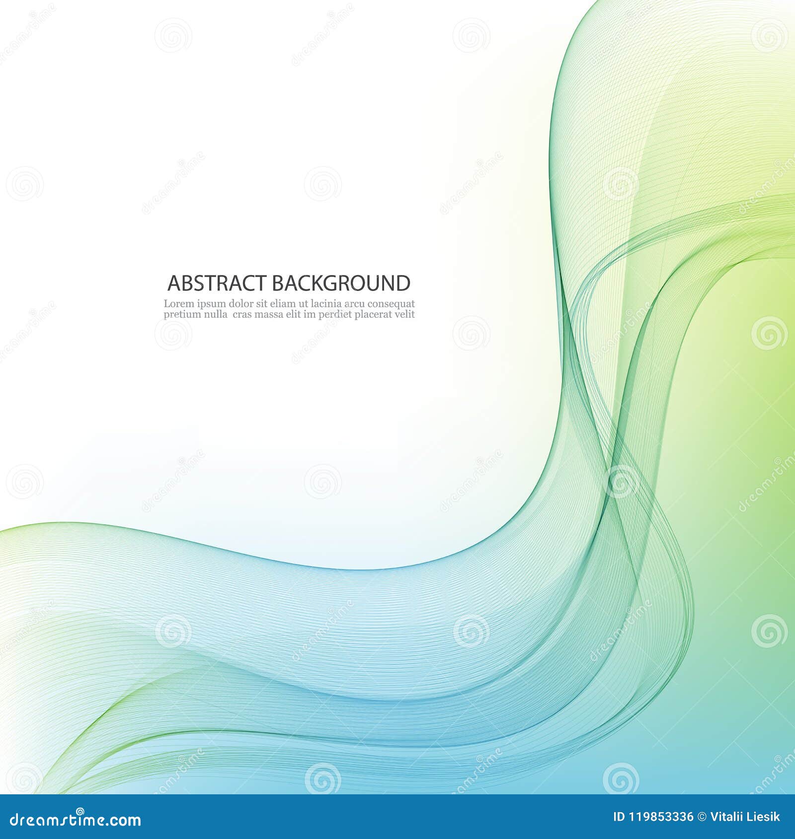 Abstract Blue and Green Wave Background.Transparent Wave Vector ...