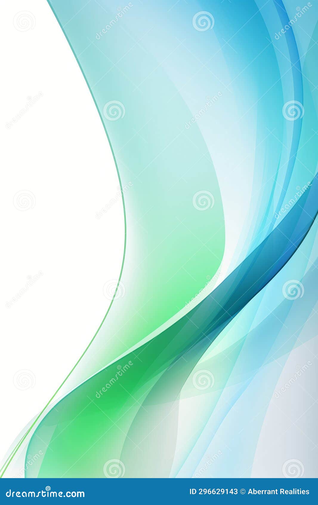 Abstract Blue and Green Wave Background with White Space for Text Stock ...