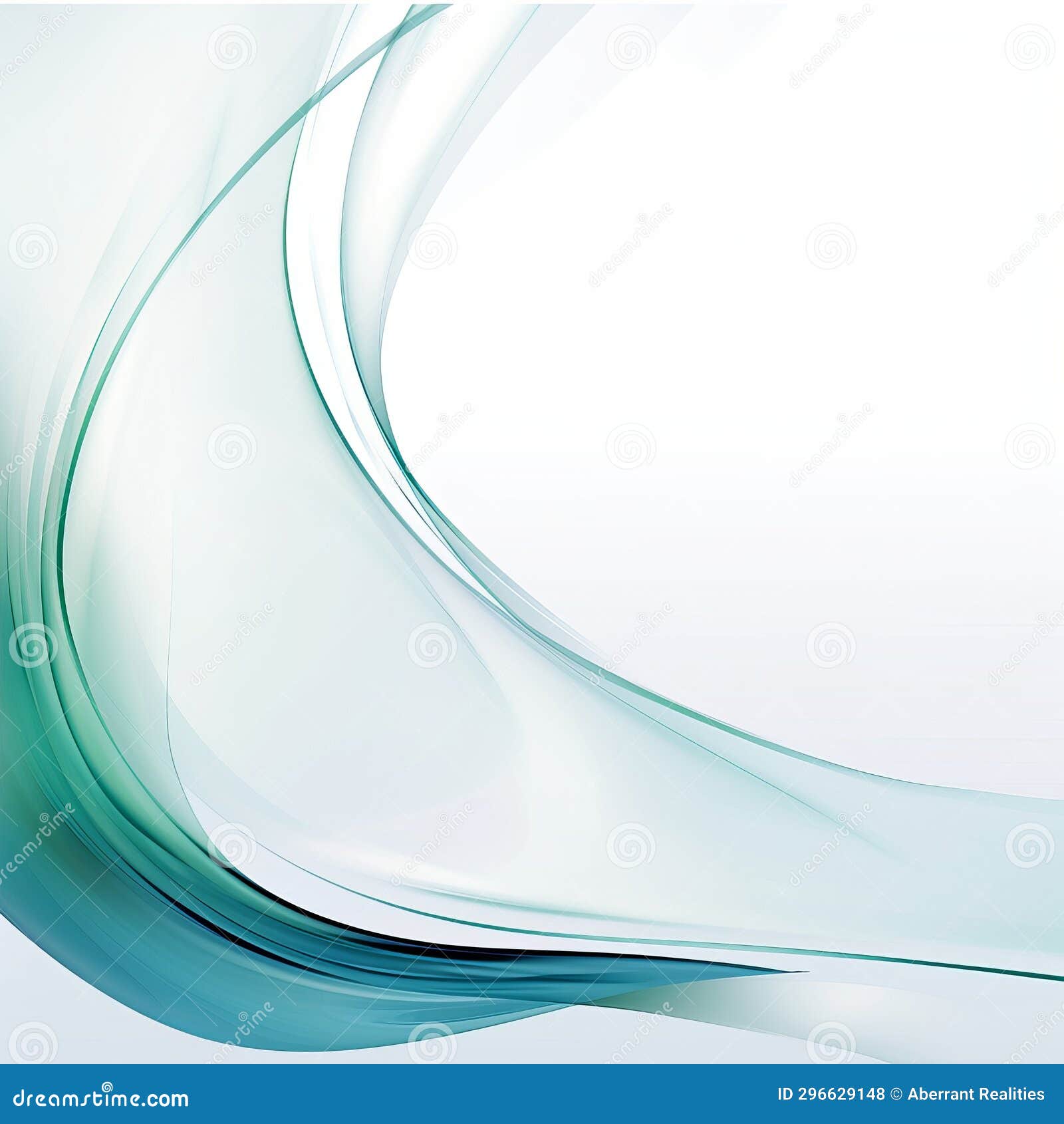Abstract Blue and Green Wave Background with White Space for Text Stock ...