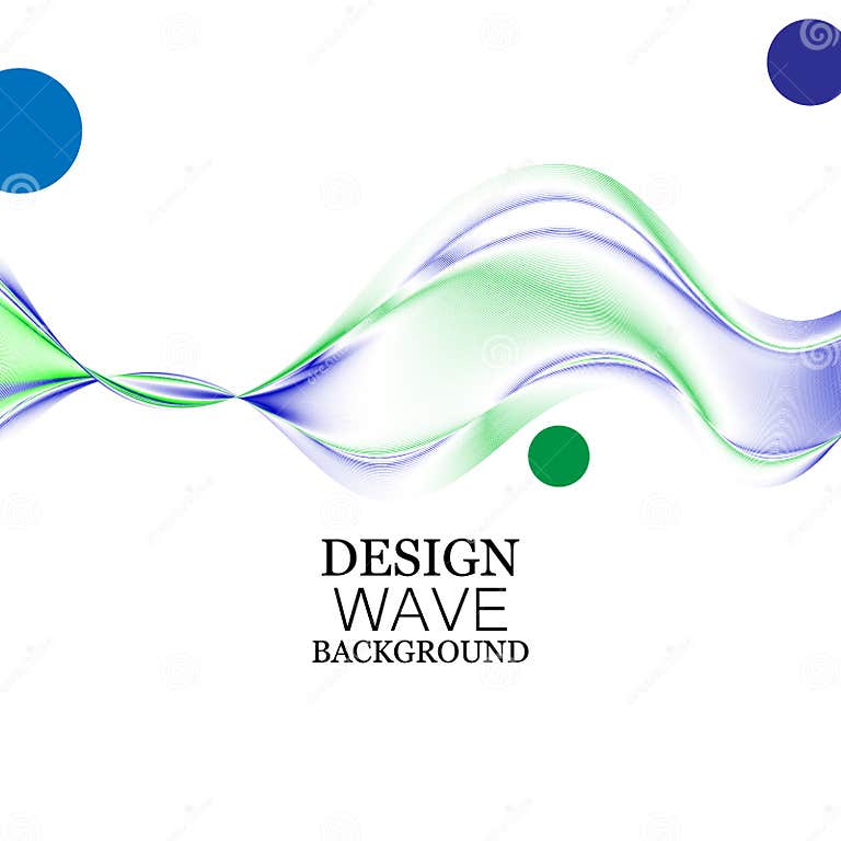Abstract Blue Green Wave Design Decorative White Background Vector ...